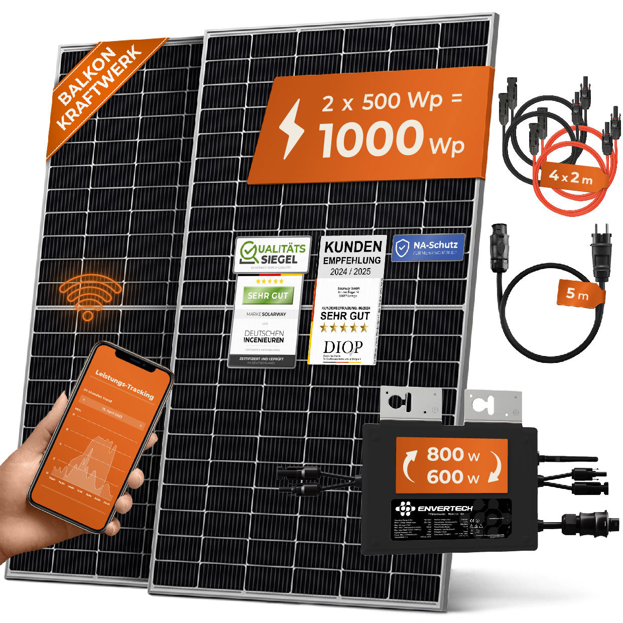 Balkonkraftwerke im Komplettset - mit Batteriespeicher | Solarway