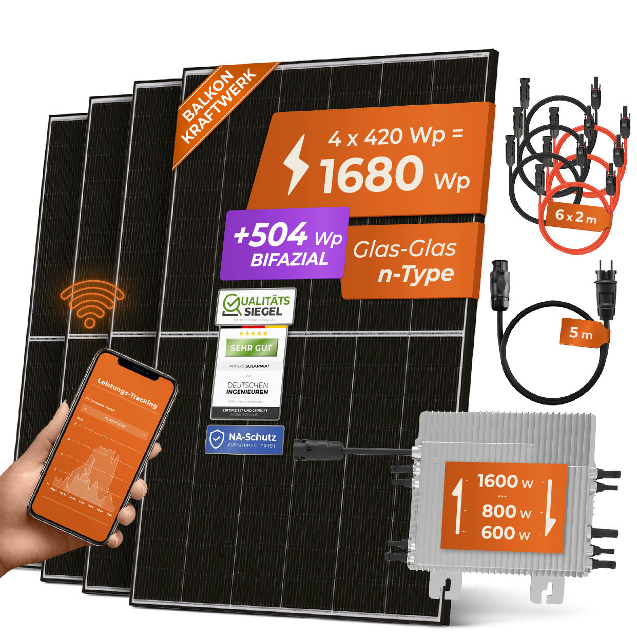 Balkonkraftwerke im Komplettset - mit Batteriespeicher | Solarway